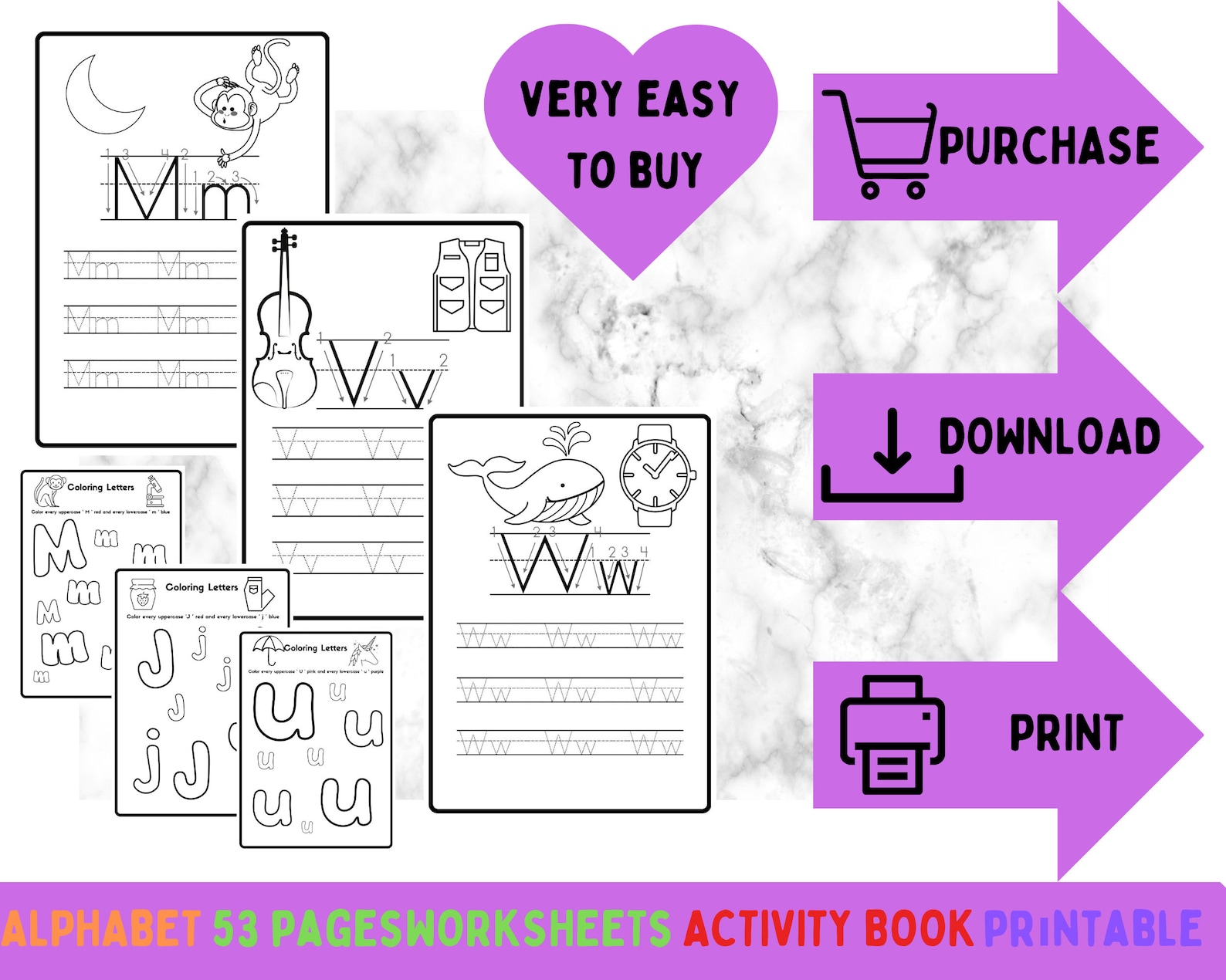 Alphabet Letters Tracing Worksheet Alphabet Busy Book Toodler Tracing ...