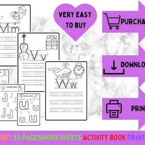 Alphabet Letters Tracing Worksheet Alphabet Busy Book Toodler Tracing ...