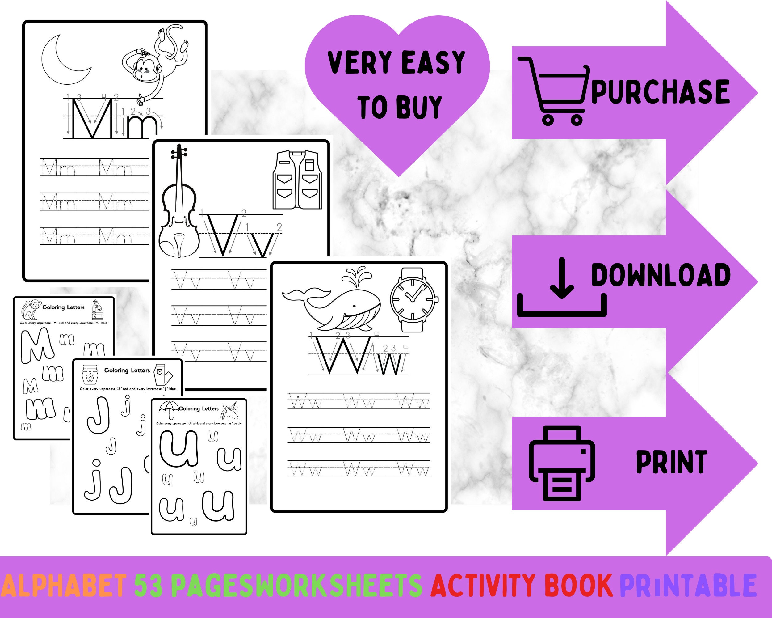 Alphabet Letters Tracing Worksheet Alphabet Busy Book Toodler Tracing ...