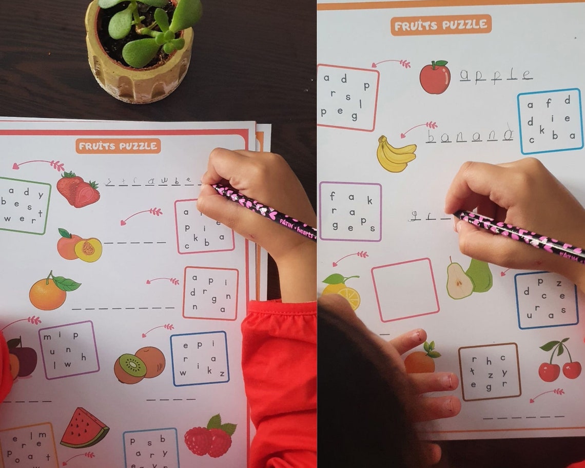 Back to School Printable Word Puzzle Worksheet Coloring Puzzle Job ...