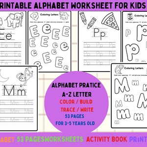 Alphabet Letters Tracing Worksheet Alphabet Busy Book Toodler Tracing ...