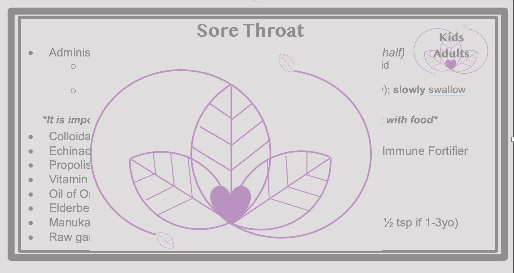 Natural Healing Quick Guide - Sore Throat - Etsy Natural Healing Quick Guide - Sore Throat - Etsy