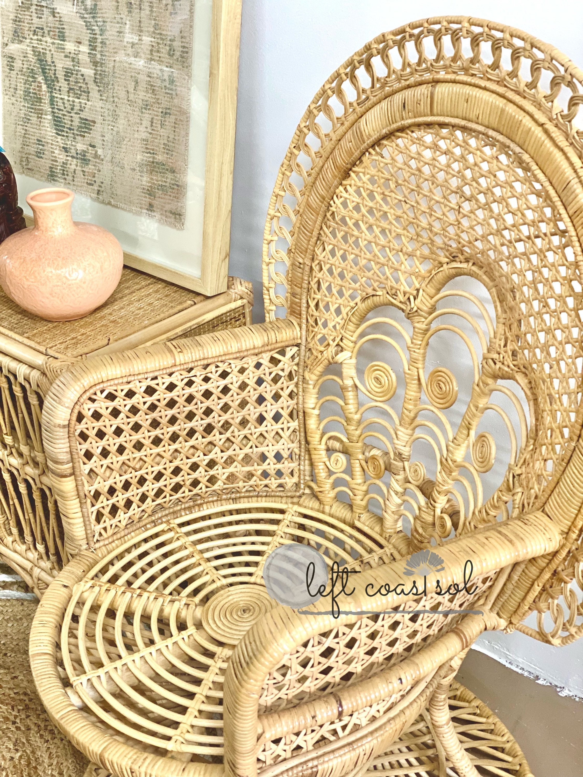 Peacock Chair Low Back Rattan in Stock - Etsy