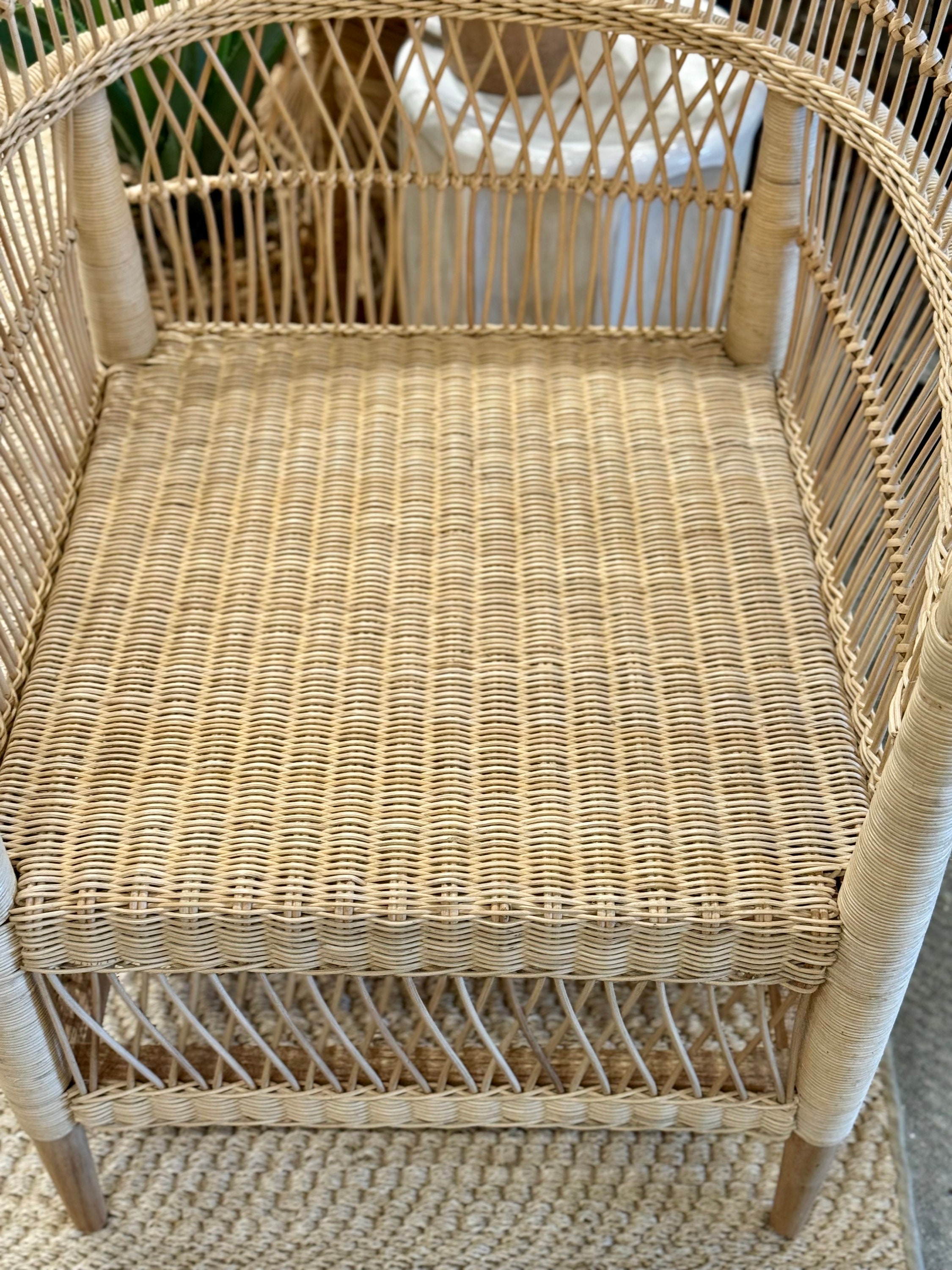 New Modern Moroccan Style Rattan Chair Rounded Profile Rattan Side ...