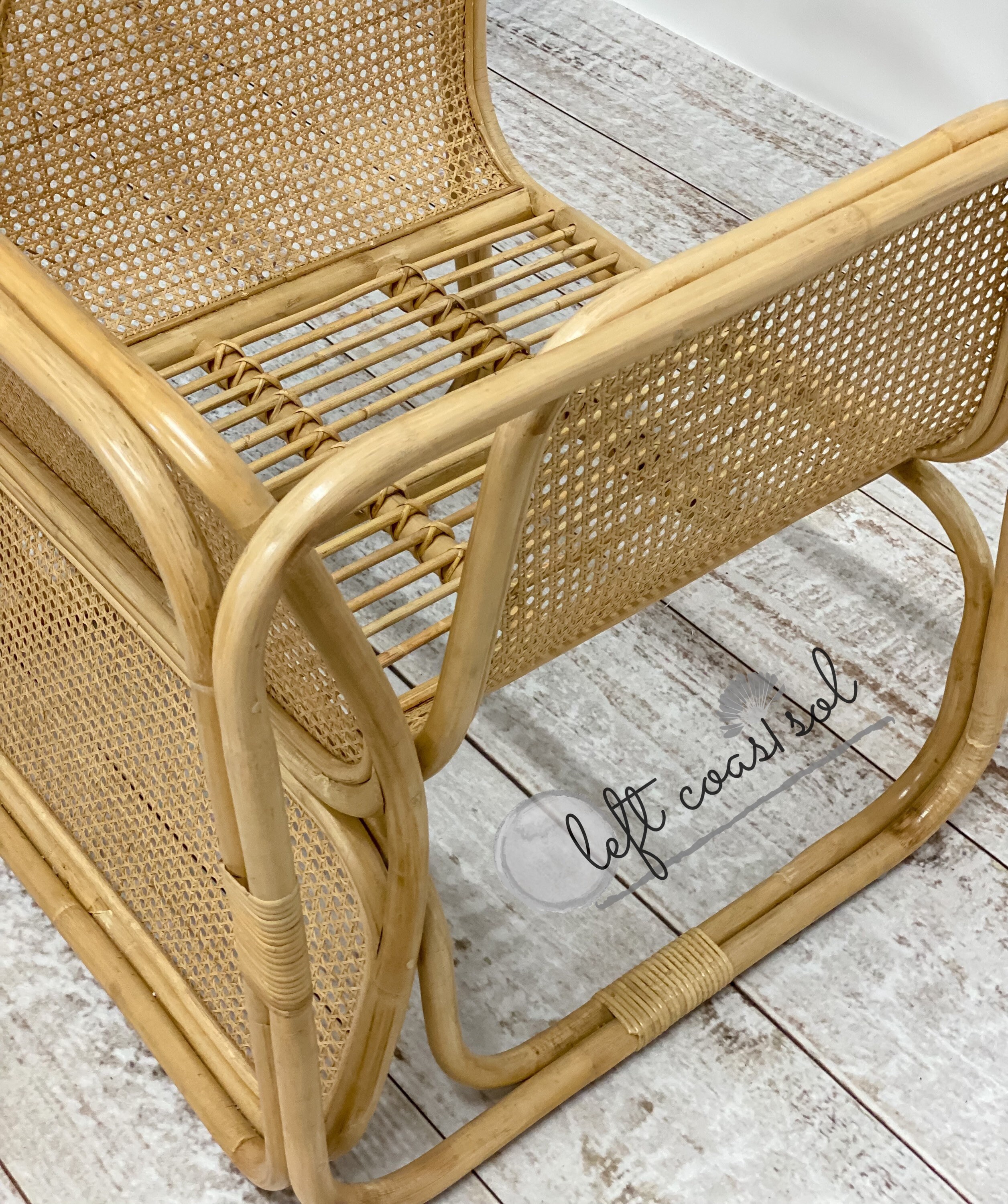 New Modern Cane Square Profile Rattan Side Chair in - Etsy