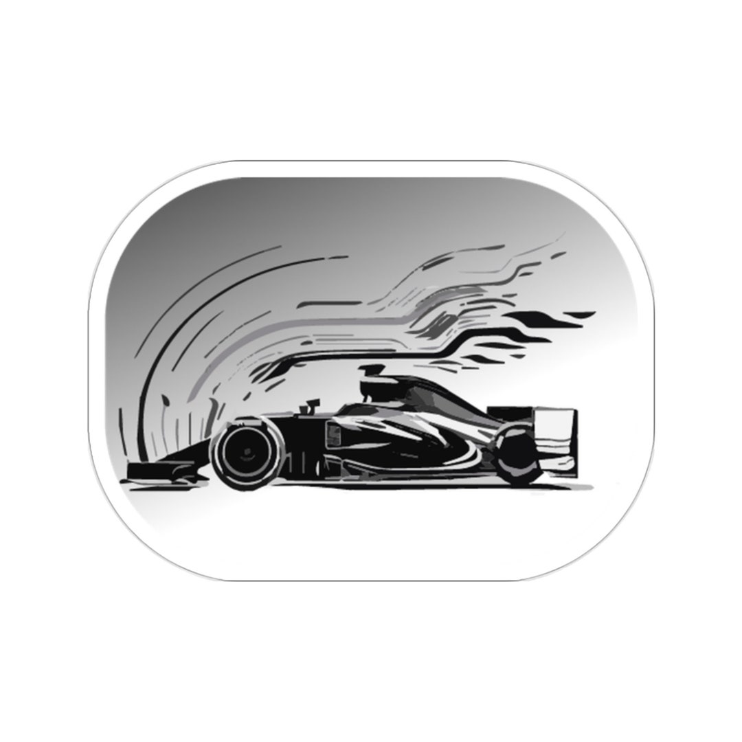 Racecar Kiss-cut Sticker in Black and White Racecar Sticker - Etsy