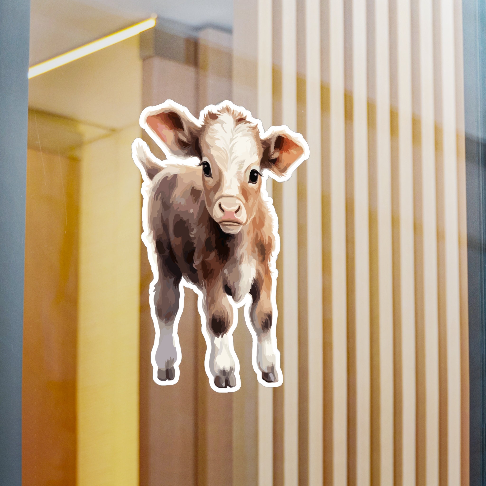 Cute Baby Calf Kiss-cut Vinyl Decal Sticker, Baby Calf Sticker, Calf ...