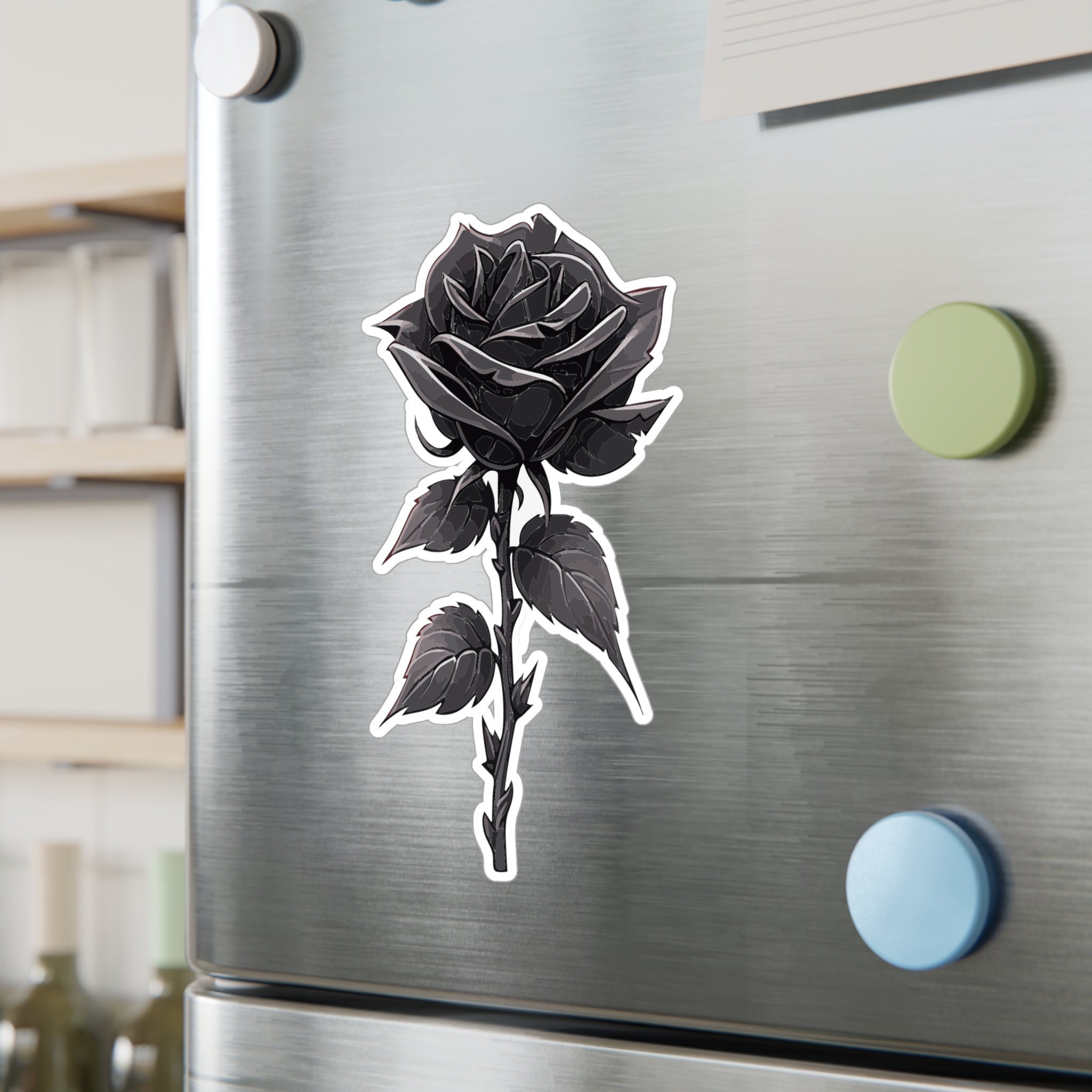Black Rose Kiss-cut Vinyl Decal Sticker, Rose Sticker 3 - Etsy