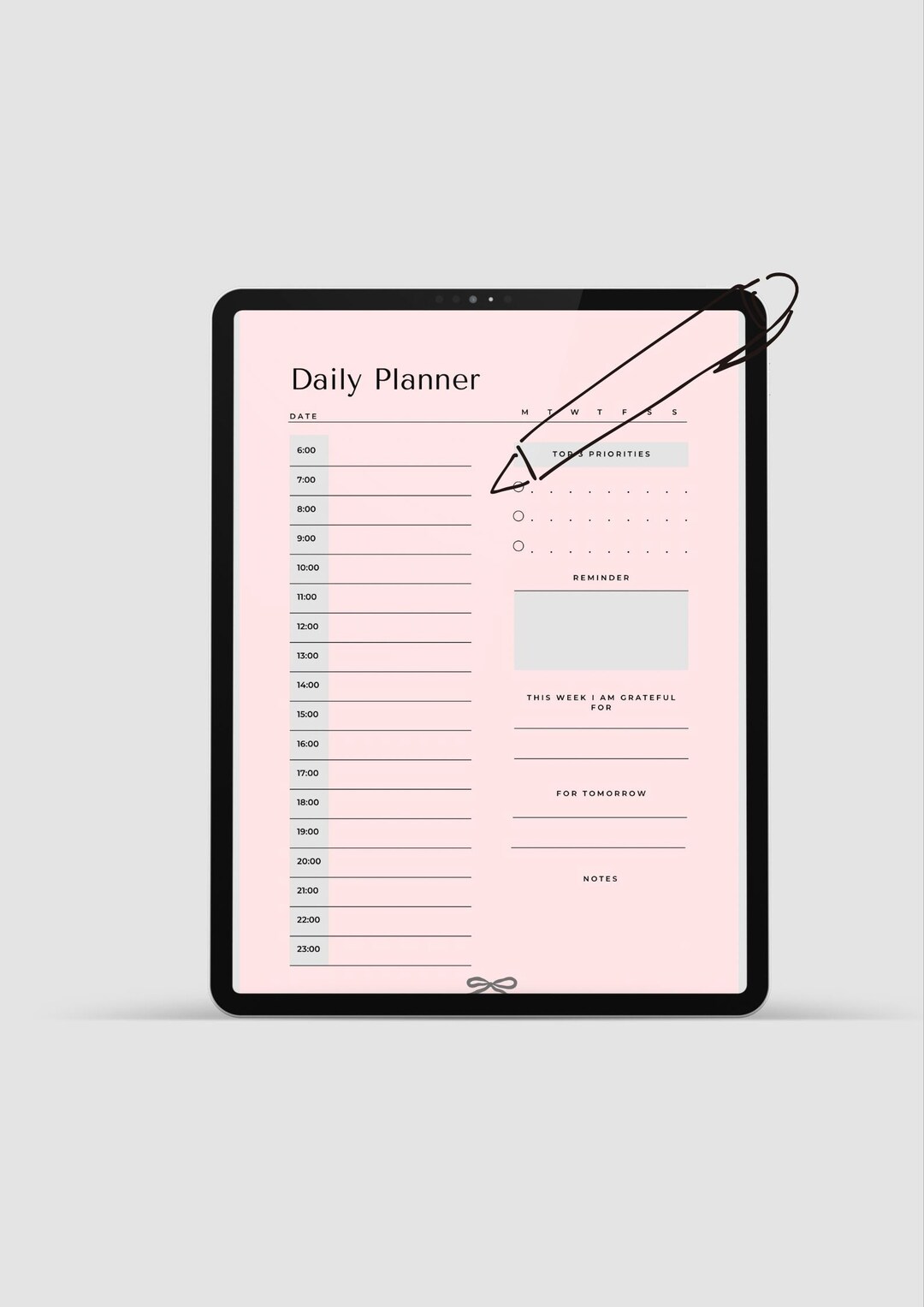 Printable Daily Planner | Undated Daily Schedule | Digital Download ...