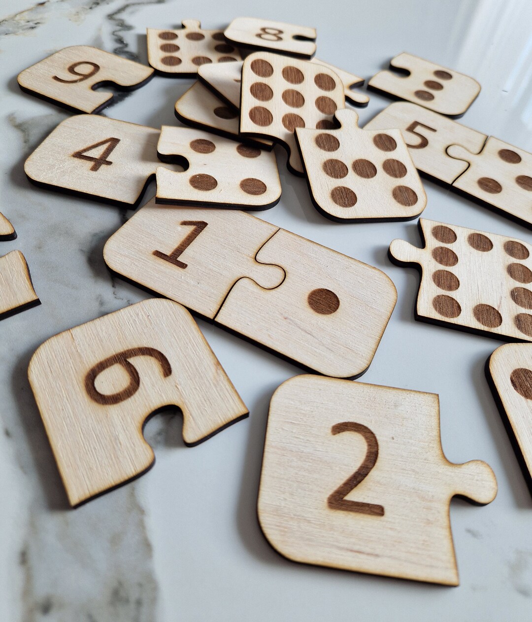 Wooden Number Puzzle. Montessori Inspired Puzzle. Learn to Count to 10 ...