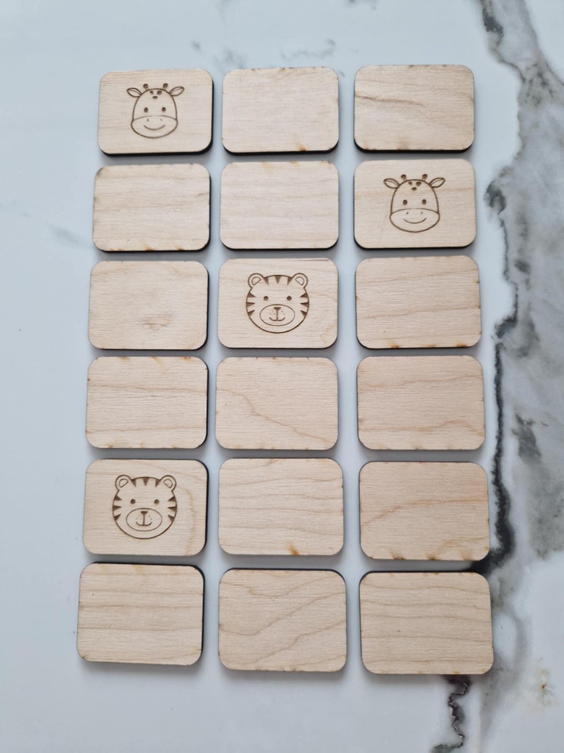 Wooden Memory Game, Matching Cards, Children Toys, Learning Toys - Etsy