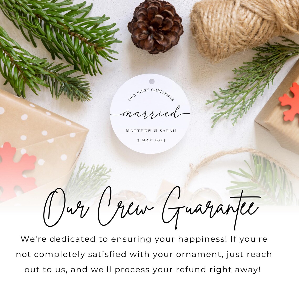 Personalized Wedding Christmas Tree Ornament - First Christmas Married ...