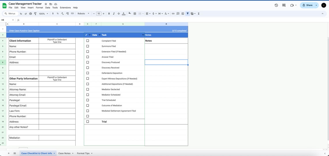 Litigation Management Case Tracker - Simply Manage Your Legal Cases in ...