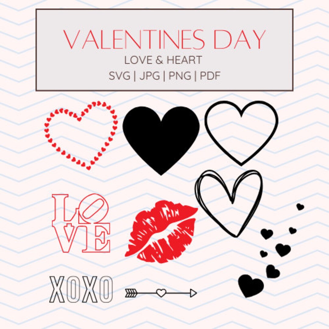 Heart Love Hearts Svg Bundle Heart Outline Svg | Heart Cut Files, Heart ...