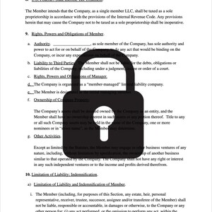 Single Member LLC Operating Agreement Template Notary Section Included ...
