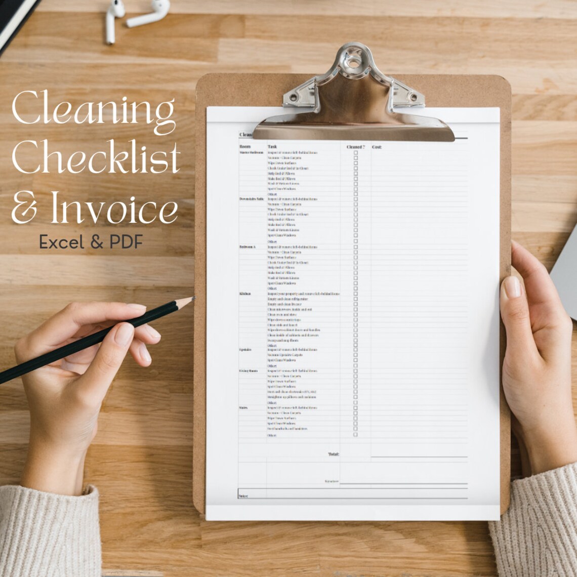 Airbnb New Listing Check List & FREE Cleaning Checklist and Invoice ...