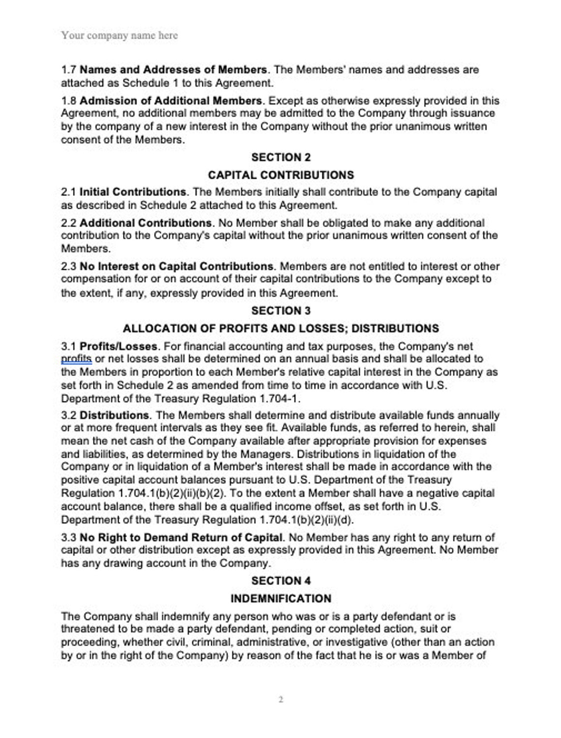 Fillable Multi Member LLC Operating Agreement Template | 13 PAGES ...