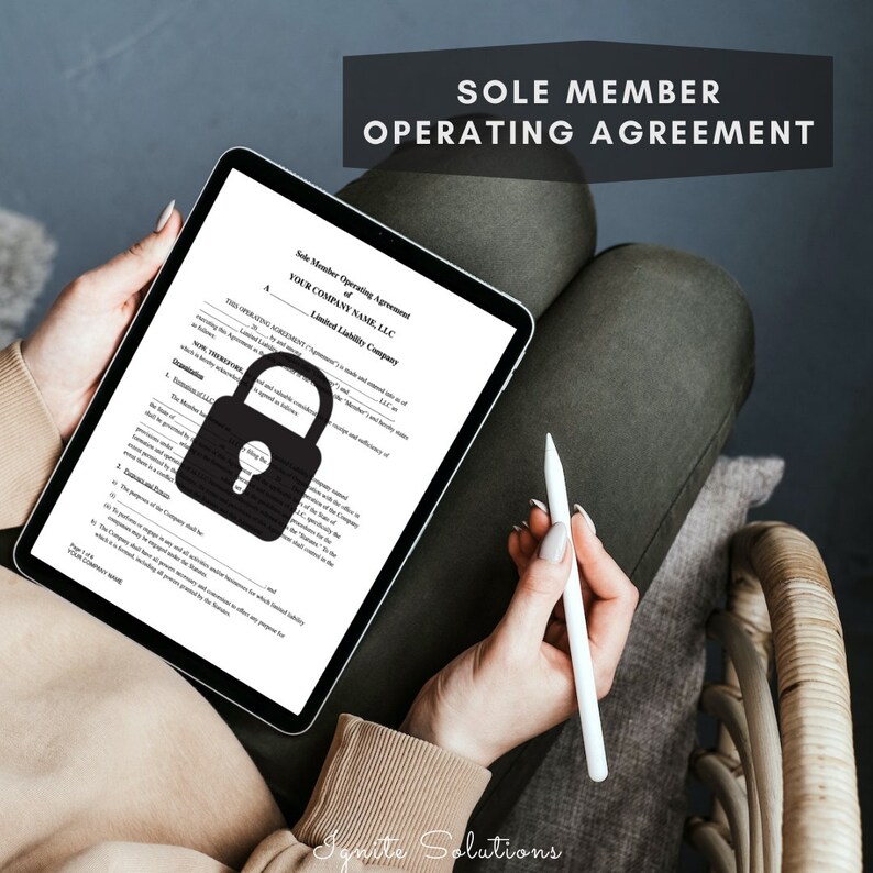 Single Member LLC Operating Agreement Template Notary Section Included ...