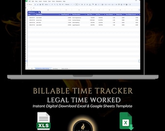 Legal Billable Hours Tracker Excel/google Sheets Template | Billable ...