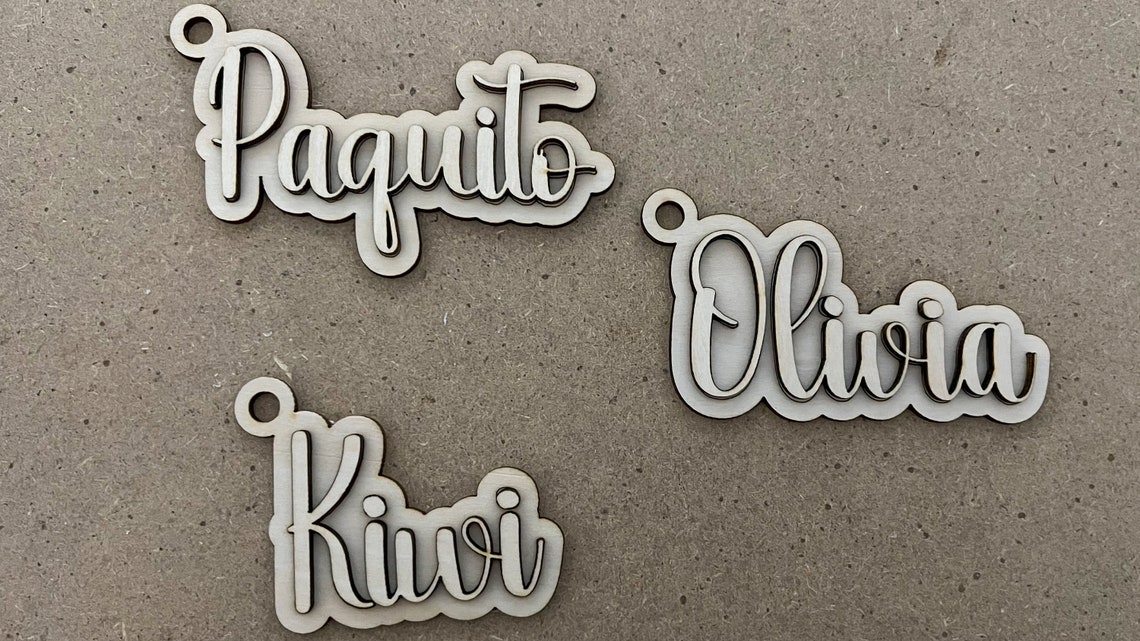 Wooden Name Tag Hand Painted Laser Cut Wood Christmas - Etsy