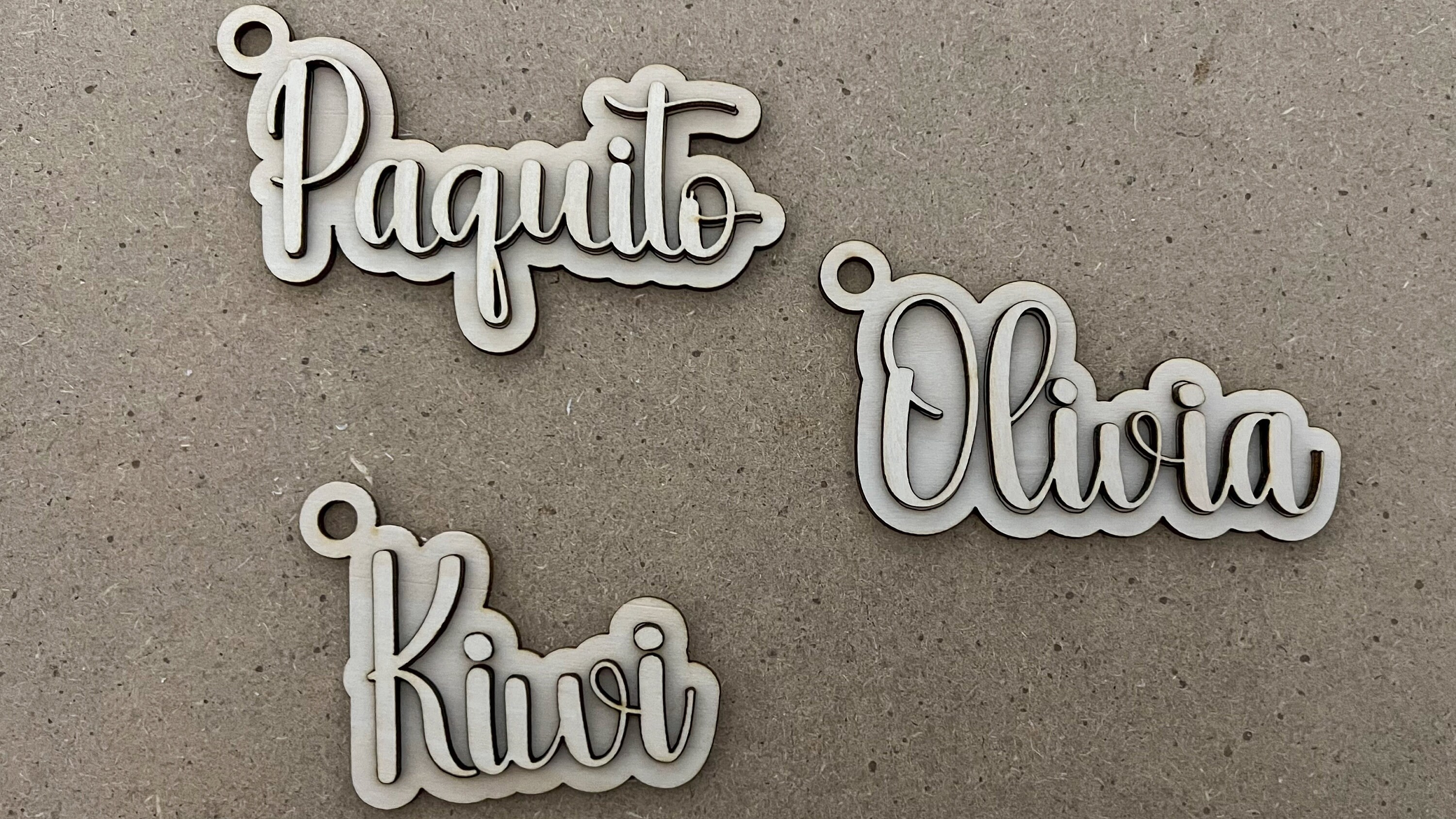 Wooden Name Tag Hand Painted Laser Cut Wood Christmas - Etsy