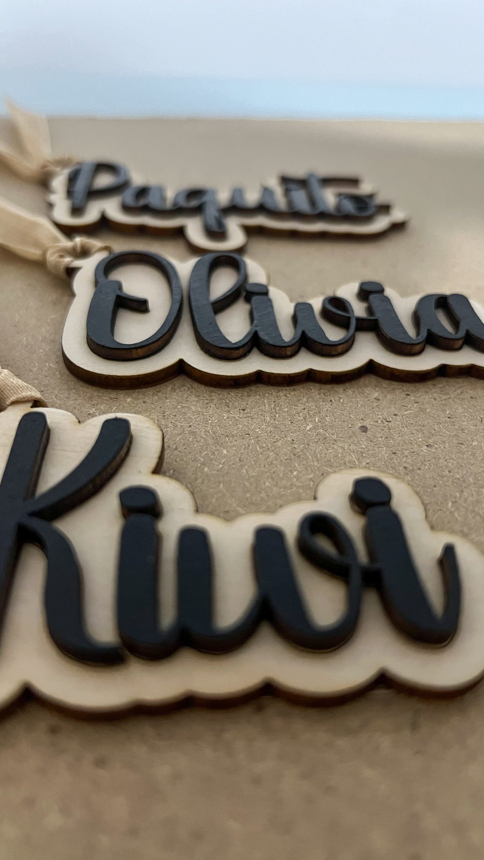 Wooden Name Tag, Hand Painted, Laser Cut Wood, Christmas Stocking ...