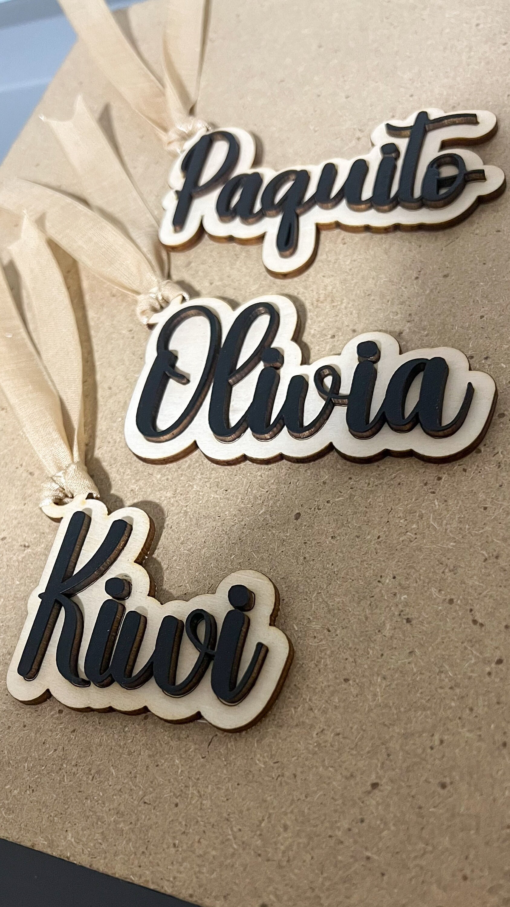 Wooden Name Tag, Hand Painted, Laser Cut Wood, Christmas Stocking ...