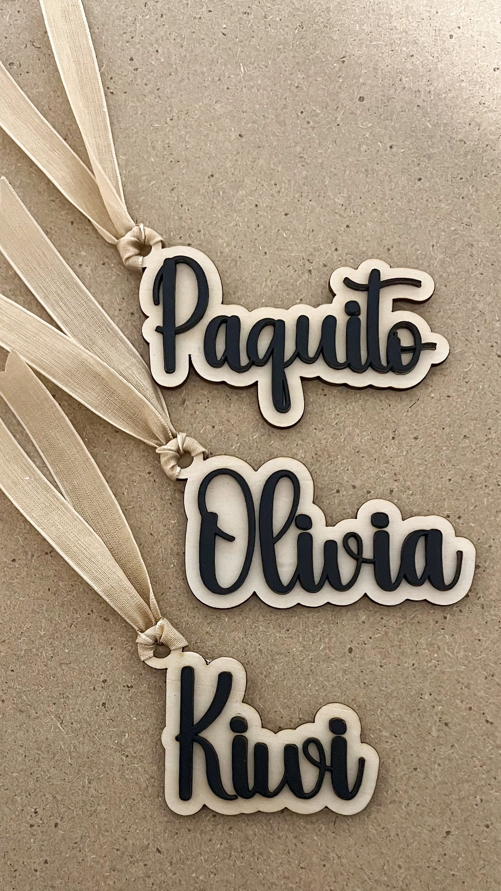 Wooden Name Tag, Hand Painted, Laser Cut Wood, Christmas Stocking ...