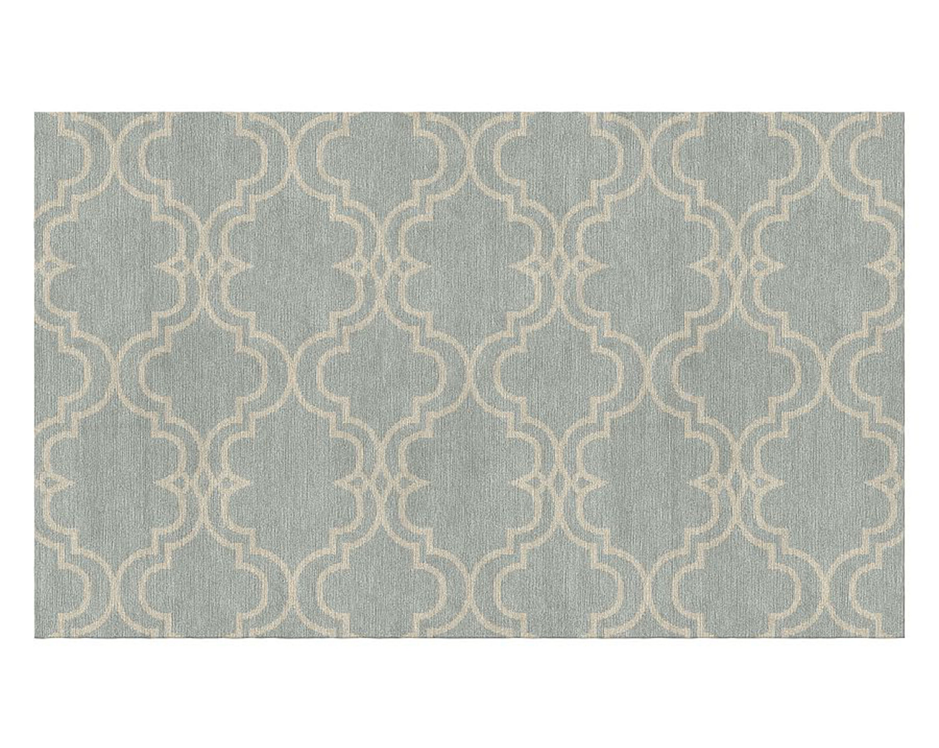 PB Scroll Tile Porcelain Blue Color Modern Design Handmade Tufted 100% ...