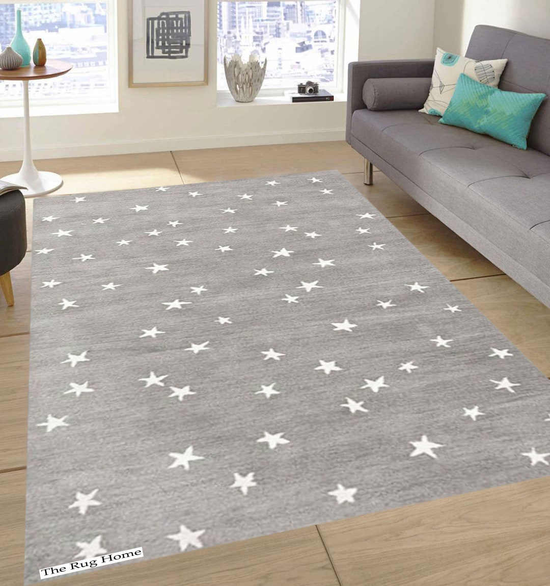 PB Starry Skies Rugs Grey Color Handmade Tufted 100% Wool Area Rugs ...