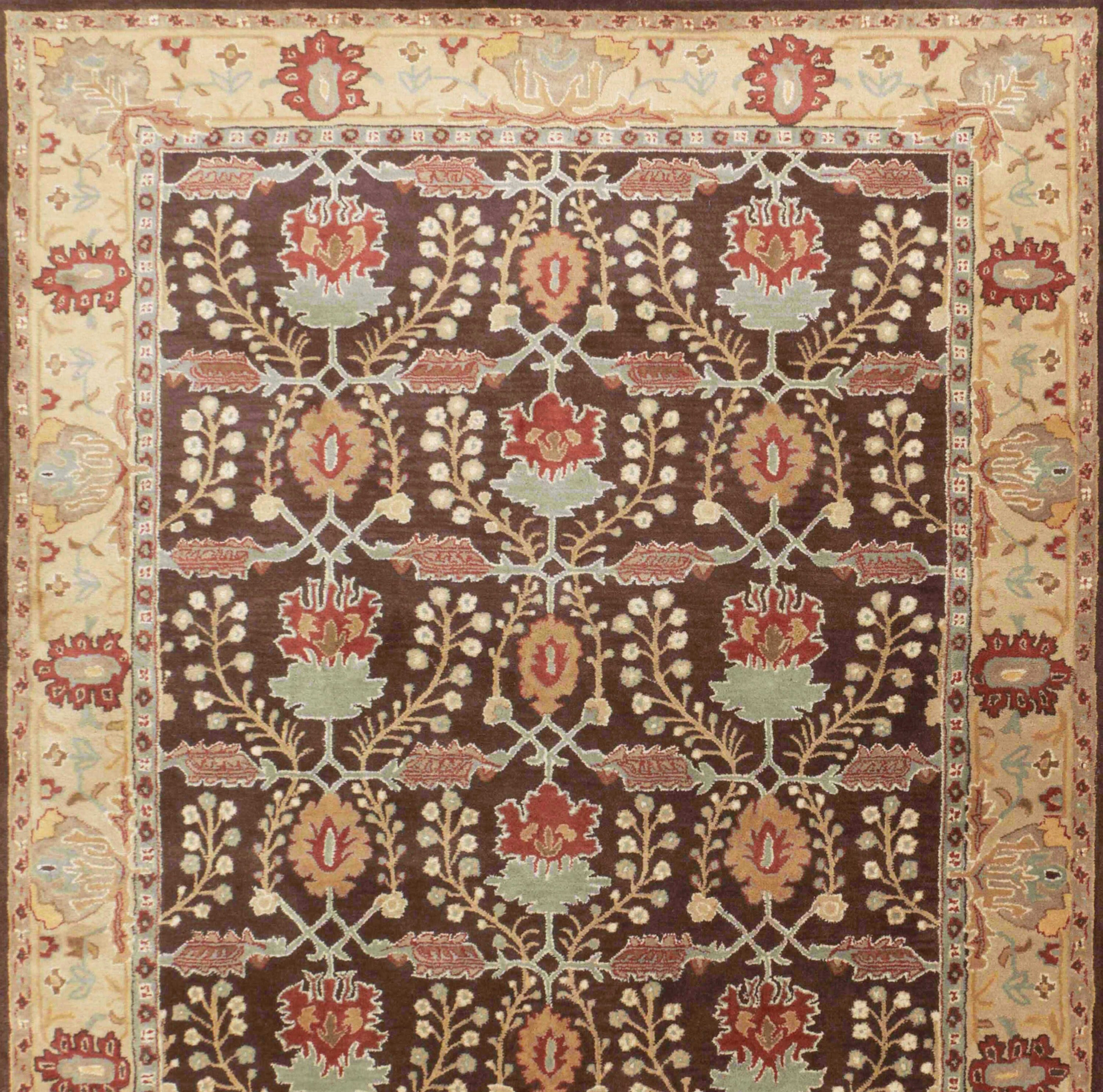 PB Brandon Brown Color Traditional Oriental Style Handmade Tufted 100% ...