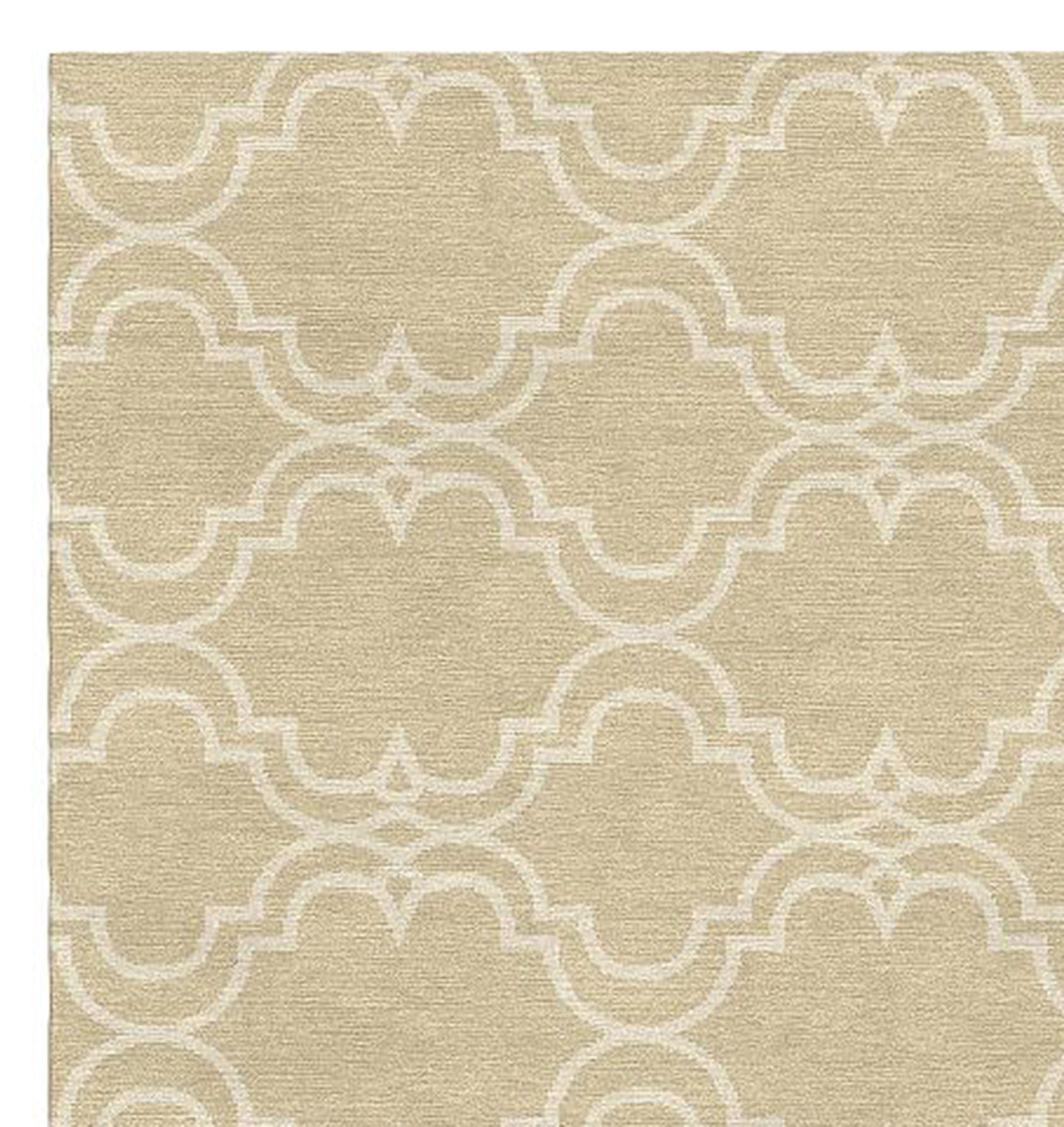 PB Scroll Tile Ivory Color Modern Design Handmade Tufted 100% - Etsy