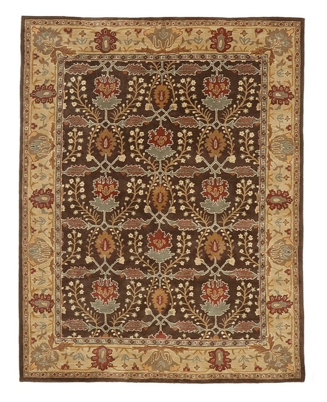 PB Brandon Brown Color Traditional Oriental Style Handmade Tufted 100% ...