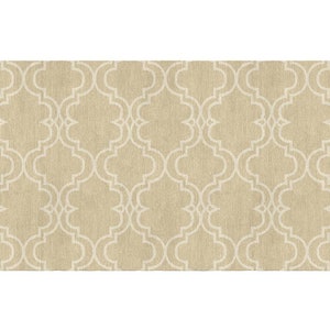 PB Scroll Tile Ivory Color Modern Design Handmade Tufted 100% Wool Area ...