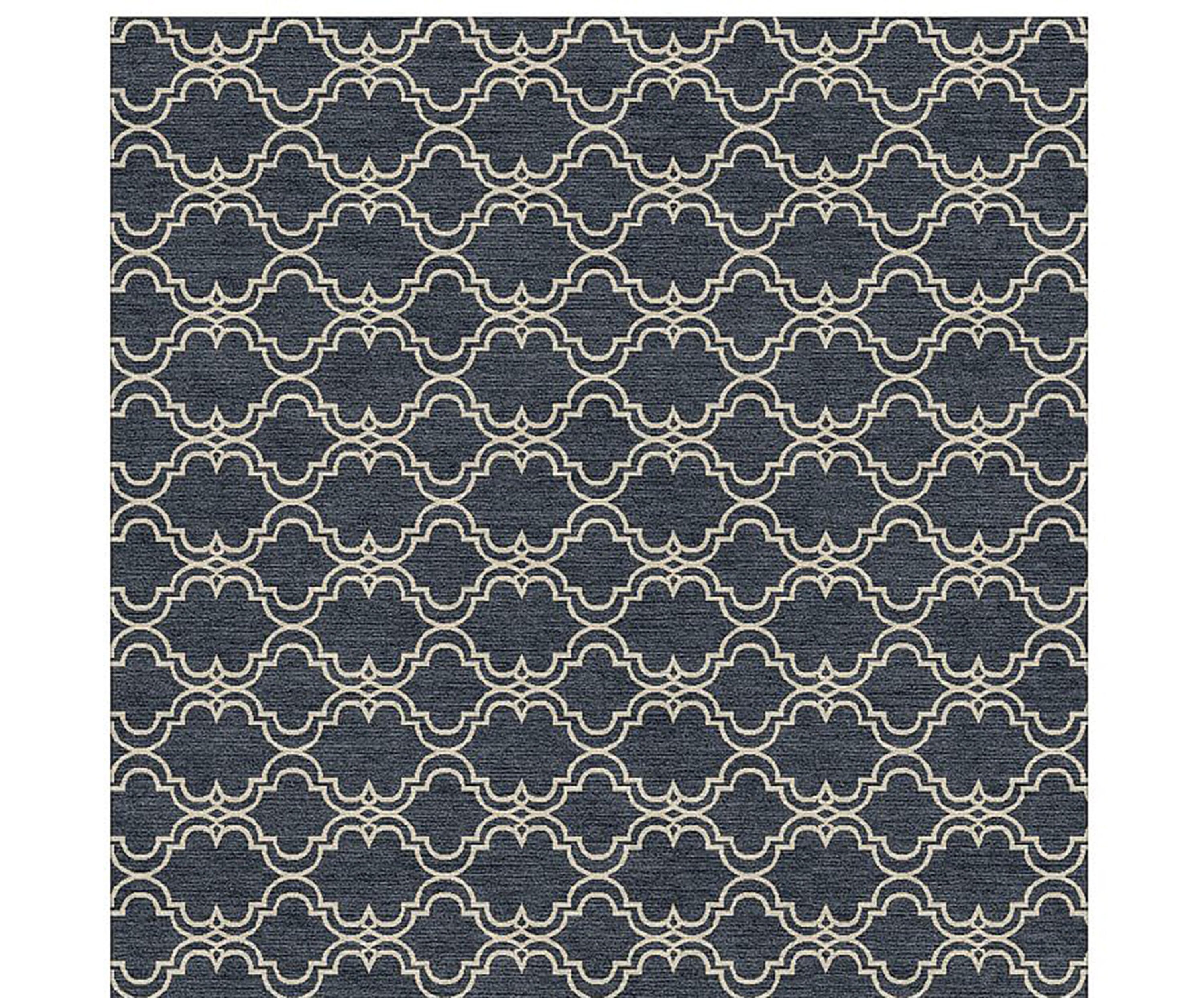 PB Scroll Tile Blue Color Modern Design Handmade Tufted 100% - Etsy