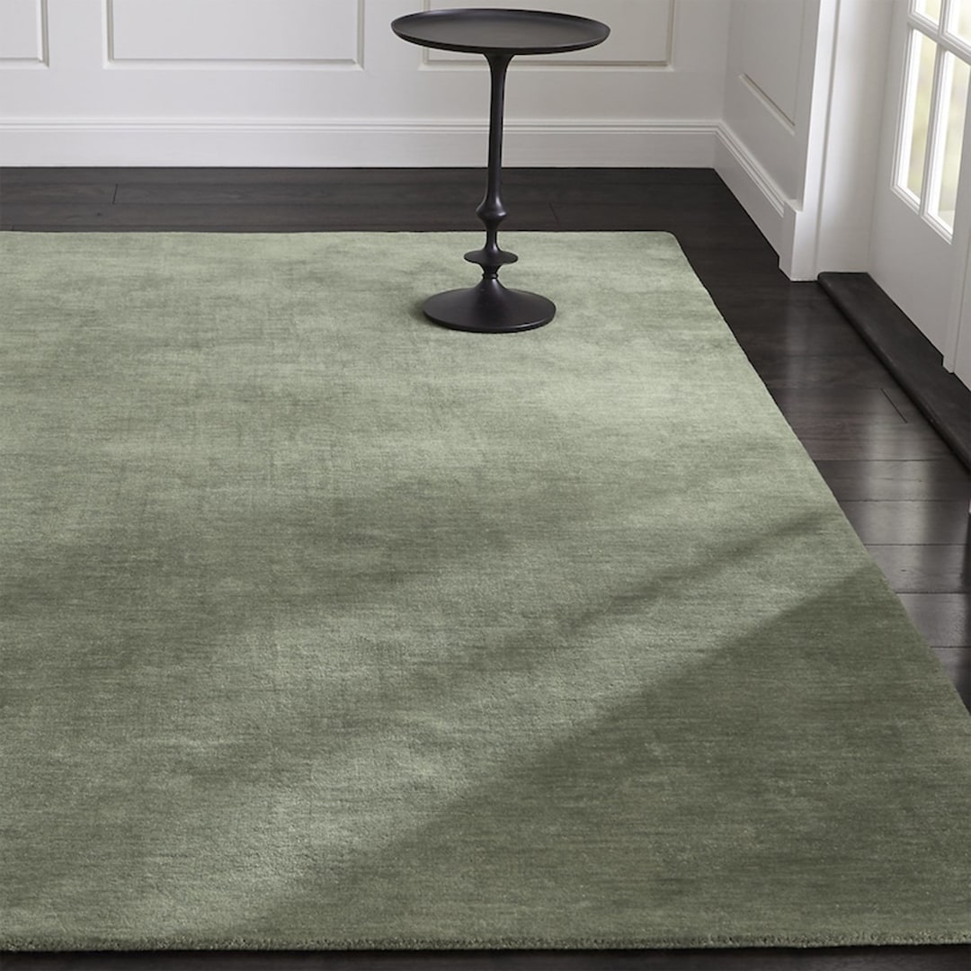 Baxter C & B Designs Handmade Sage Green Tufted 100% Wool Area Rugs ...