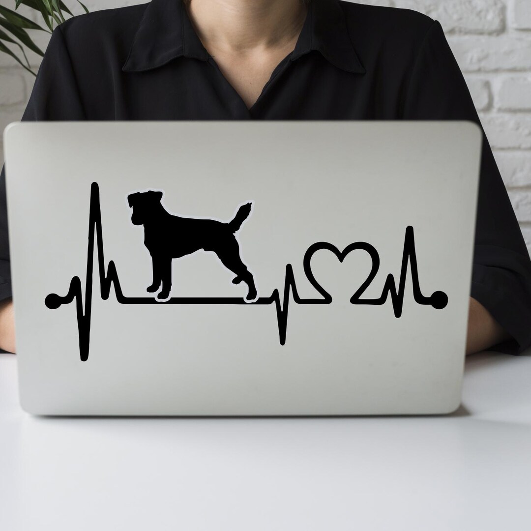 Heartbeat Parson Russell Terrier Sticker Dog Decal Car Campervan Laptop ...