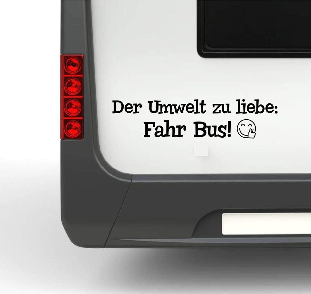 Der umwelt zuliebe fahr Bus Klimaneutral Umwelt Aufkleber freie Größe ...