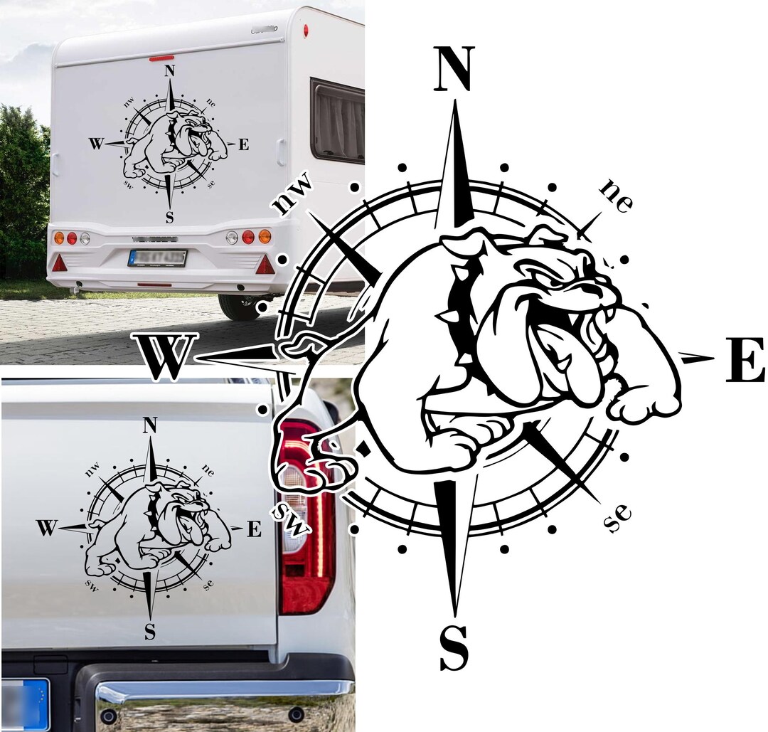 Compass English Bulldog Bulldog Funny Comic Sticker Size & Color ...