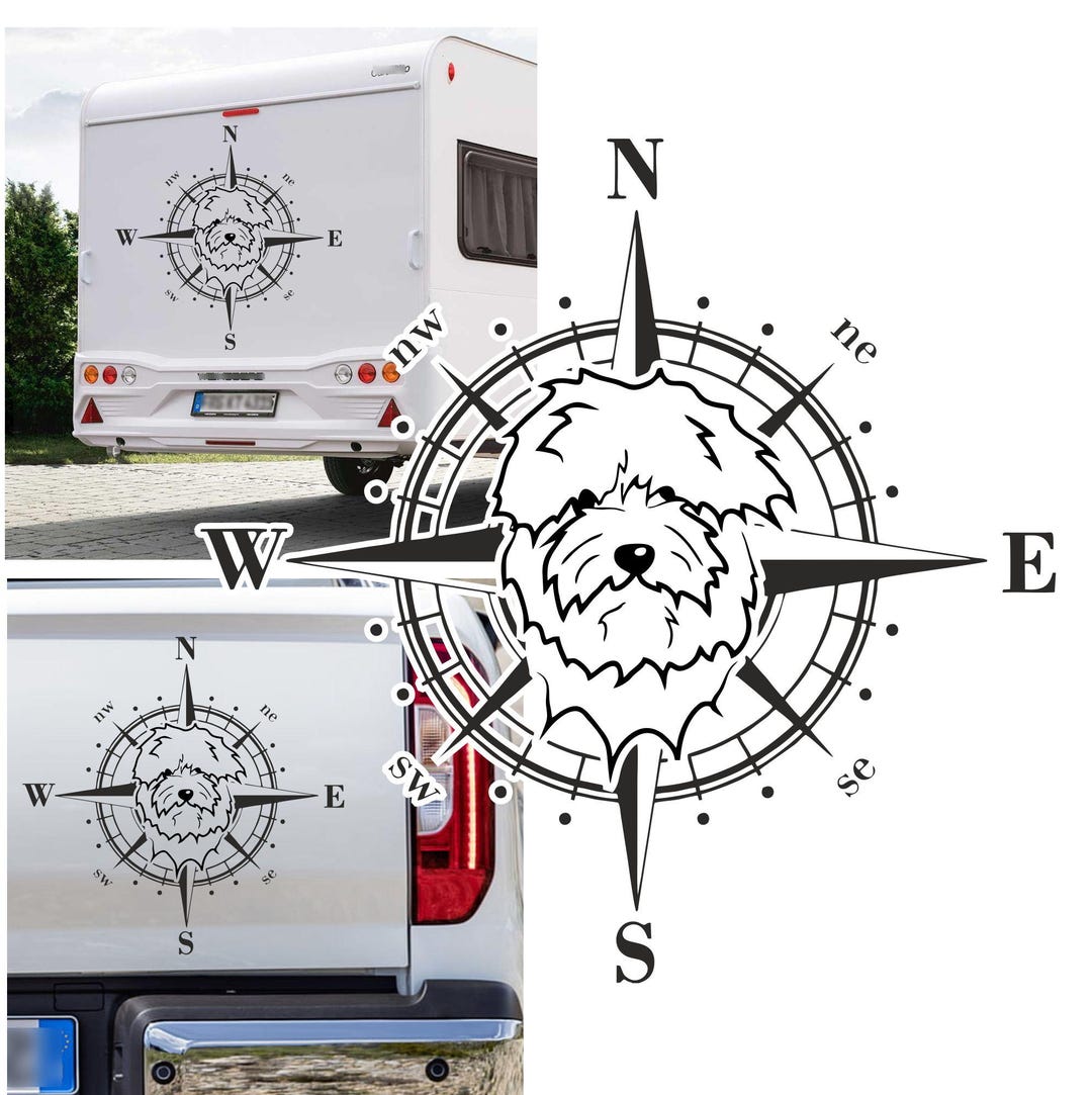 Compass Coton De Tulear Sticker Size&color Selectable Dog Motorhome ...