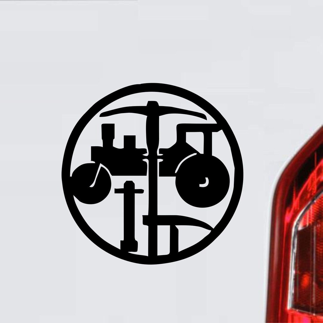 Road Builder Guild Sign Coat of Arms Symbol Craft Sticker, Car Sticker ...