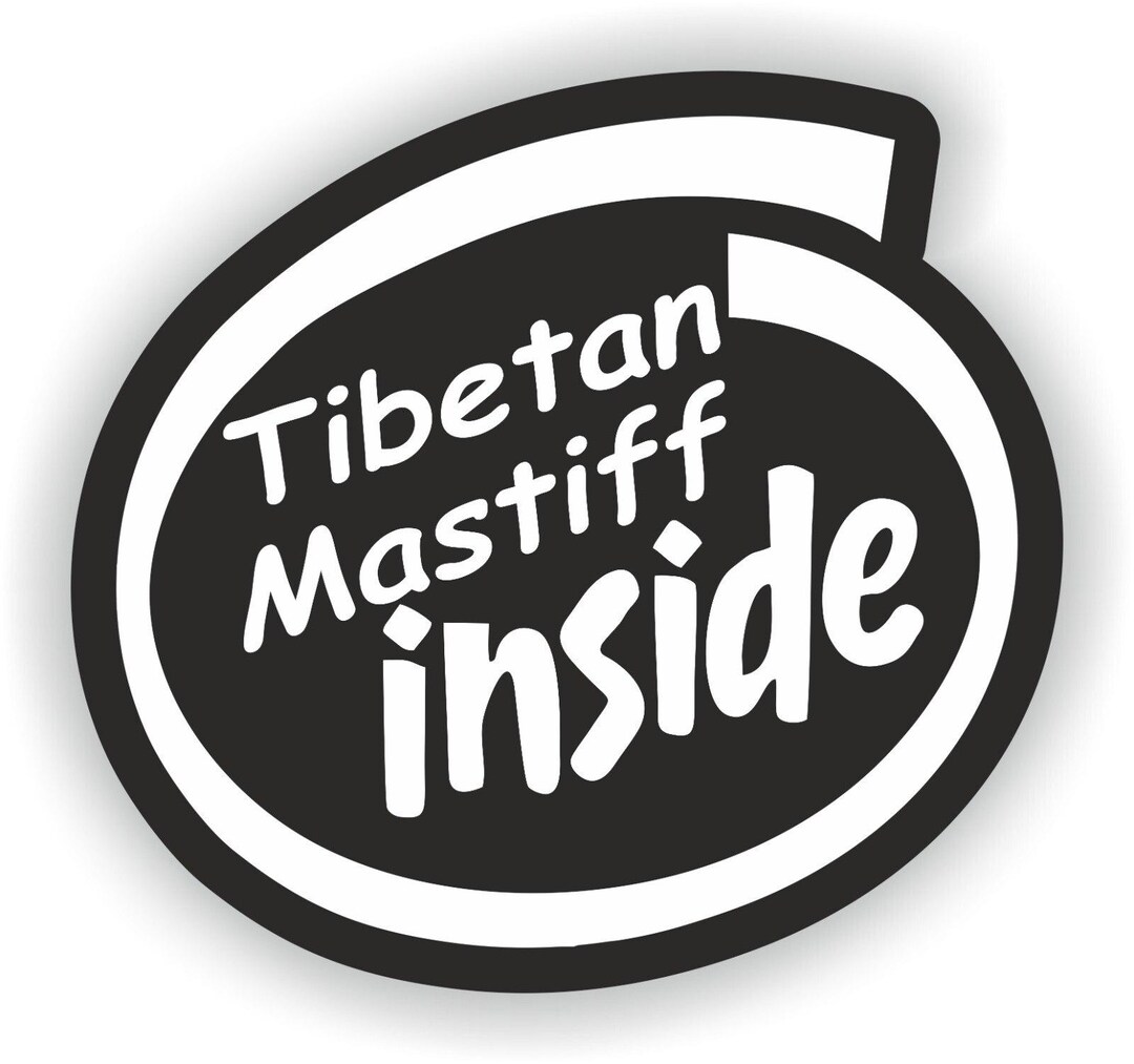 Tibetan Mastiff Inside Dog Dog Warning Sticker Car Campervan Sticker ...