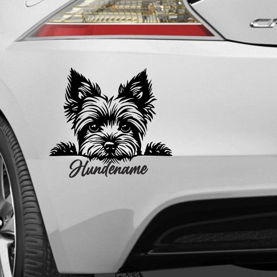 Dog Name Custom Text Yorkshire Terrier Yorkie Sticker Car Campervan ...