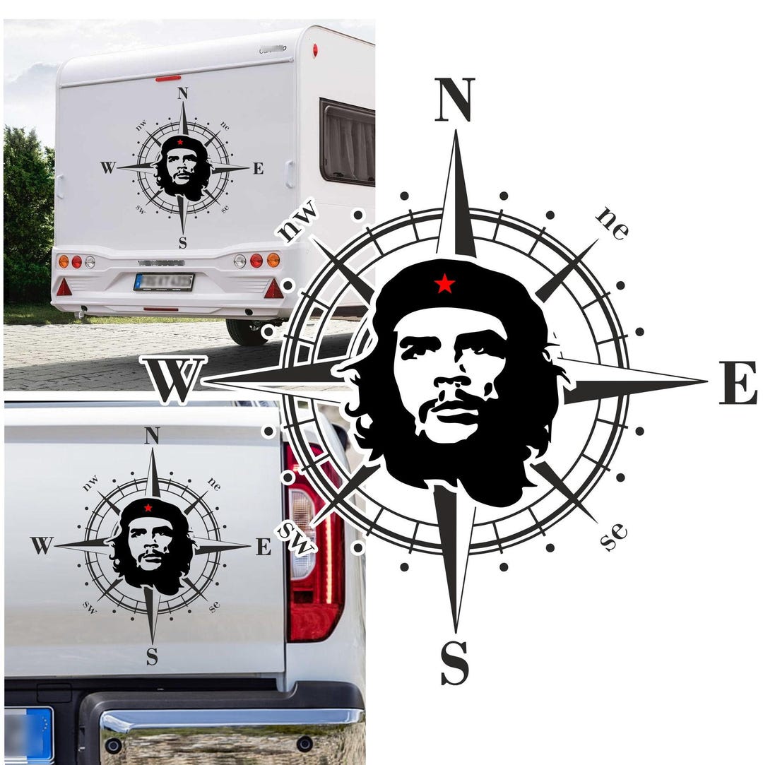 Compass Che Freedom Fighter Che Guevara Colombia Head Sticker Free Size ...