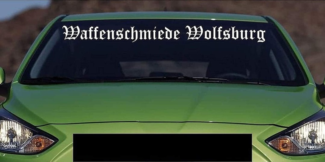 WAFFENSCHMIEDE WOLFSBURG Old German Car Sticker Car Tuning Sticker ...