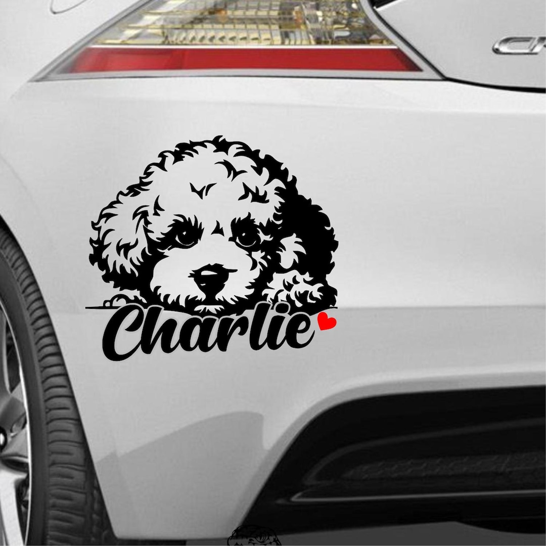 Dog Name Custom Text Toy Poodle Toy Poodle Sticker Dog Sticker Car ...