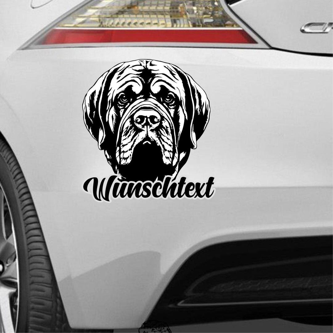 Dog Name Custom Text Mastiff Bullmastiff Dog Sticker Car Dog Name ...