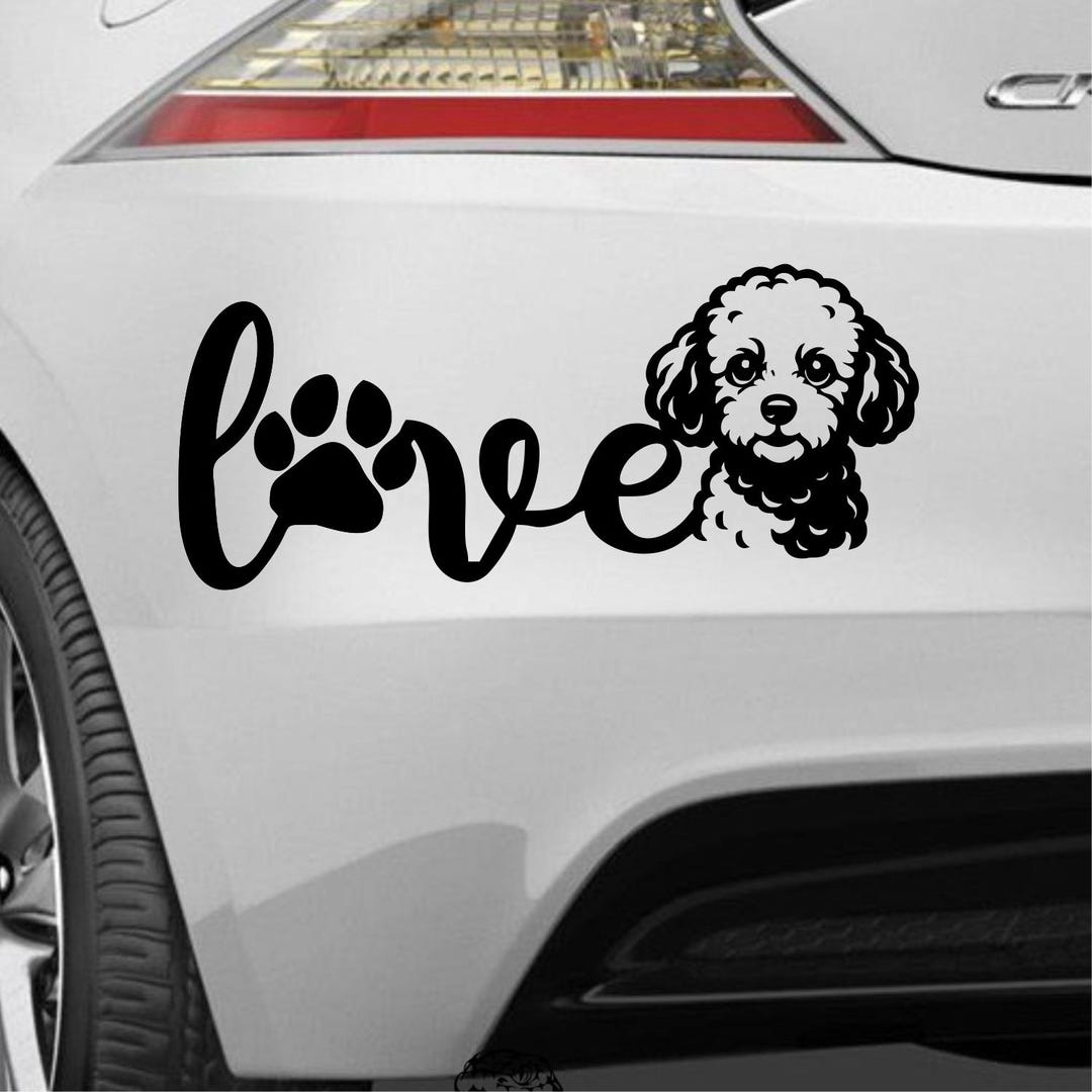 LOVE Toy Poodle Toy Poodle Sticker Decal Car Camper Laptop Sticker ...