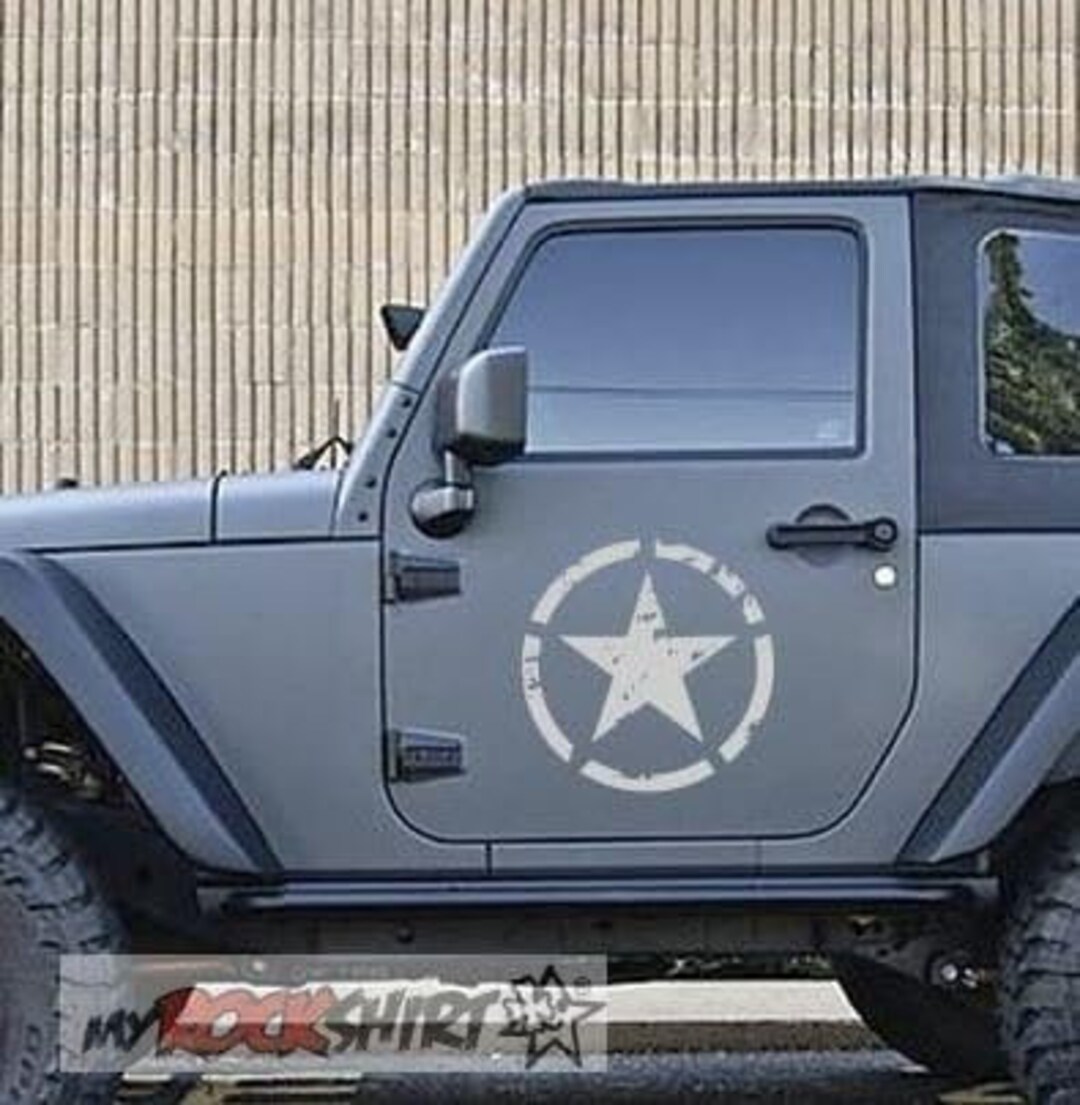 2 X Star Army Star Sticker Offroad Vehicle 4x4 JEEP Star Willi US Army ...