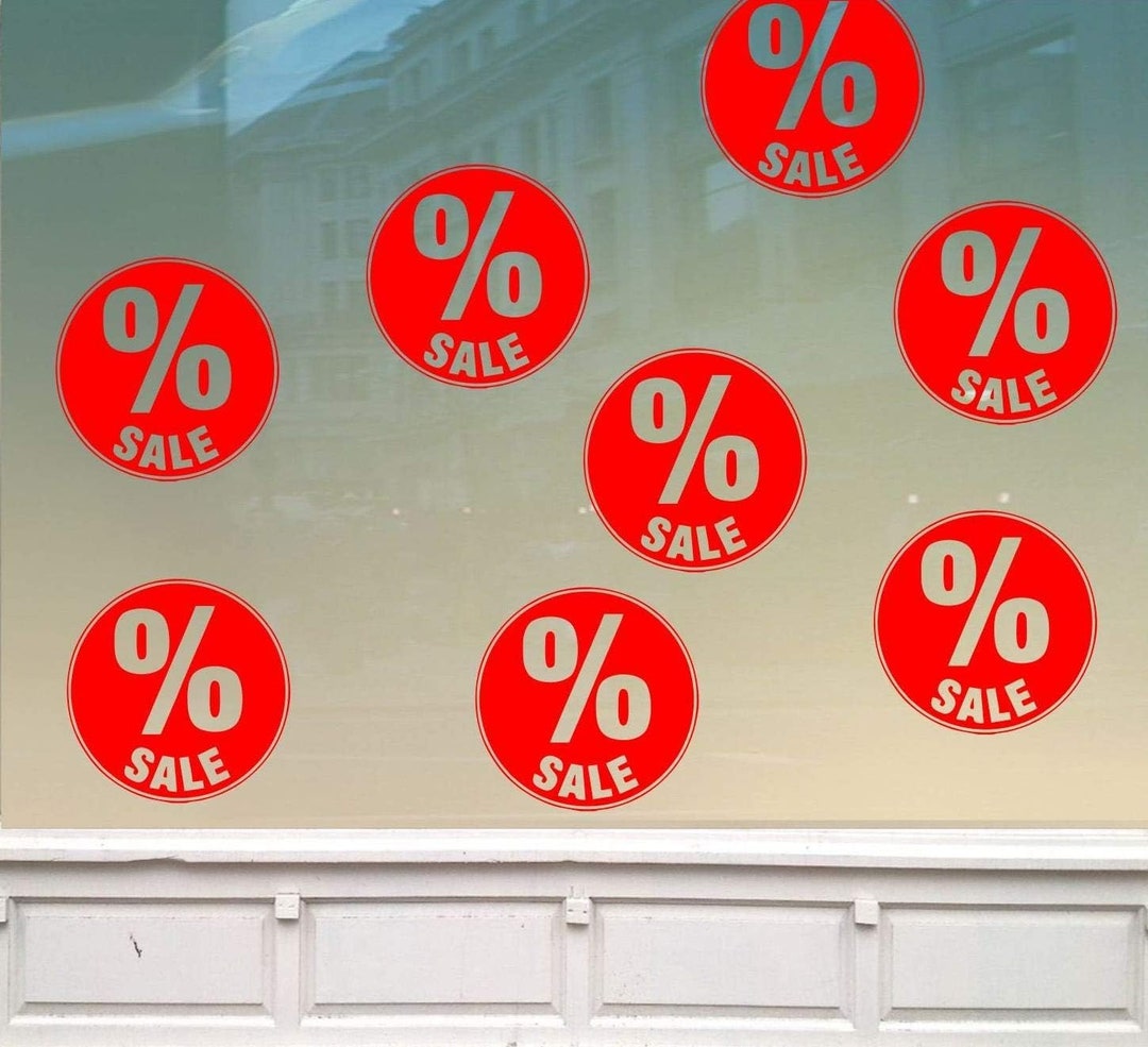 10 Round % Sale in 20 Cm Stickers for Shop Windows & All Smooth ...